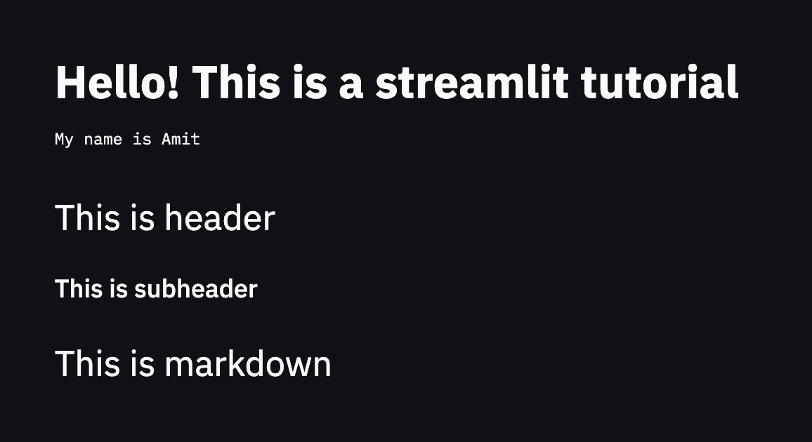 Displaying Text Pandas Dataframe Table And Json In Streamlit